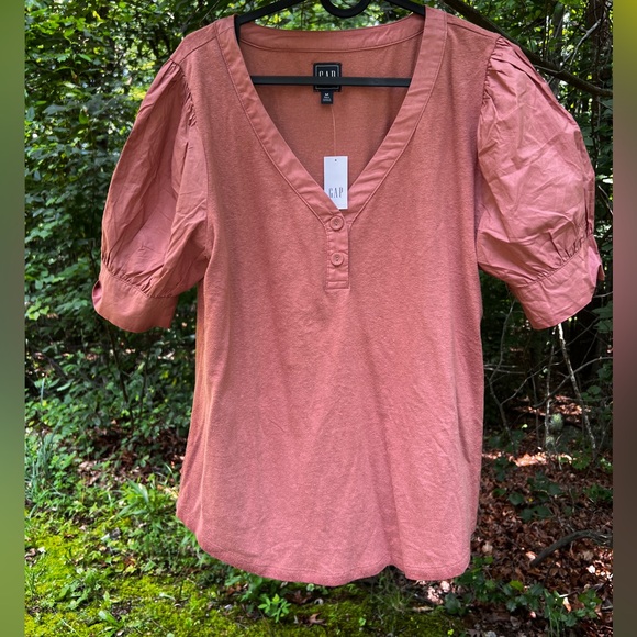 GAP | Tops | Nwt Gap Womens Rust Puff Sleeve Top M Tall | Poshmark